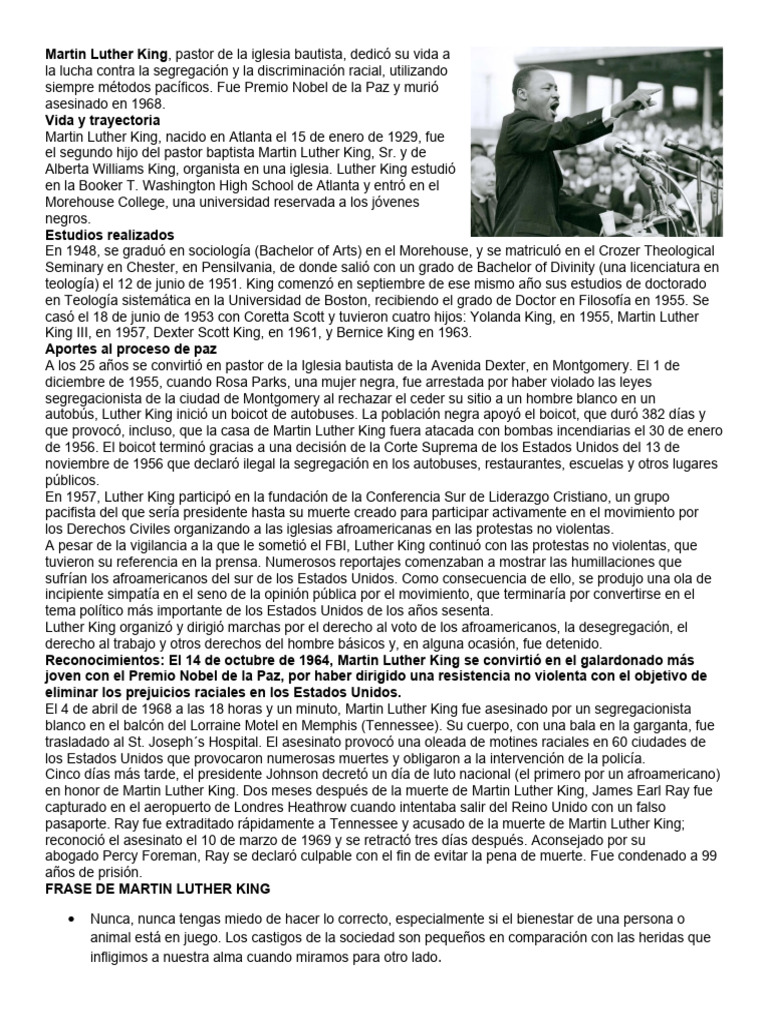Biografias | PDF | Martin Luther King hijo. | Papa juan pablo ii