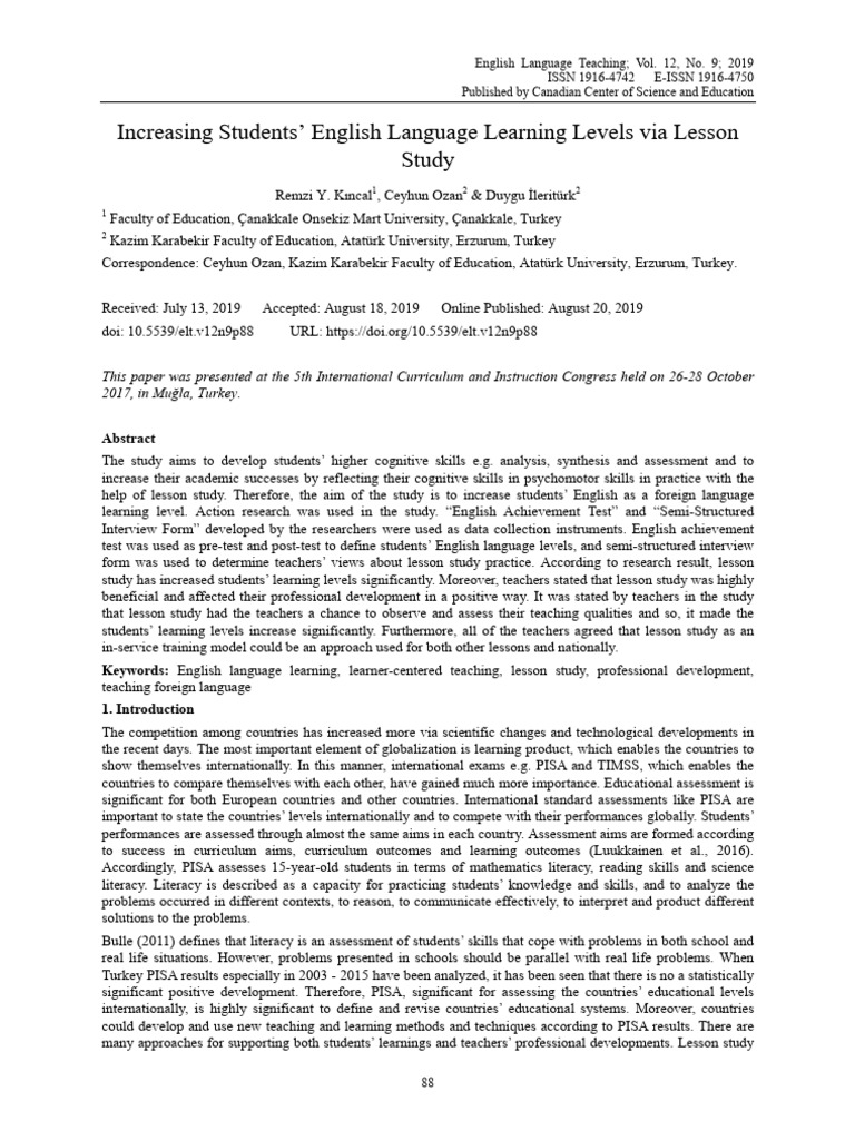 Increasing Students English Language Learning Lev | PDF | Teachers | Language Education