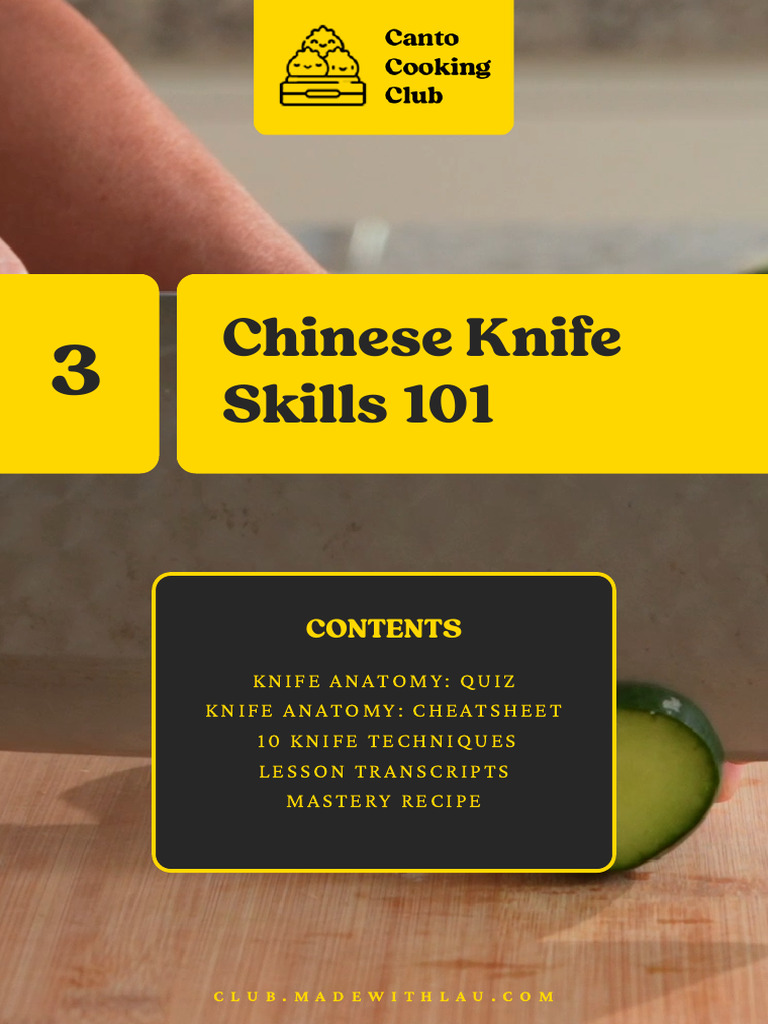 Module 3 - Chinese Knife Skills 101 | PDF | Knife | Blade