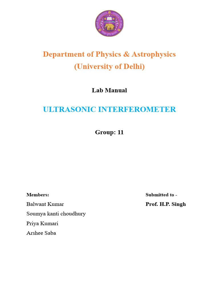 Ultrasonic Interferometer | PDF | Ultrasound | Sound