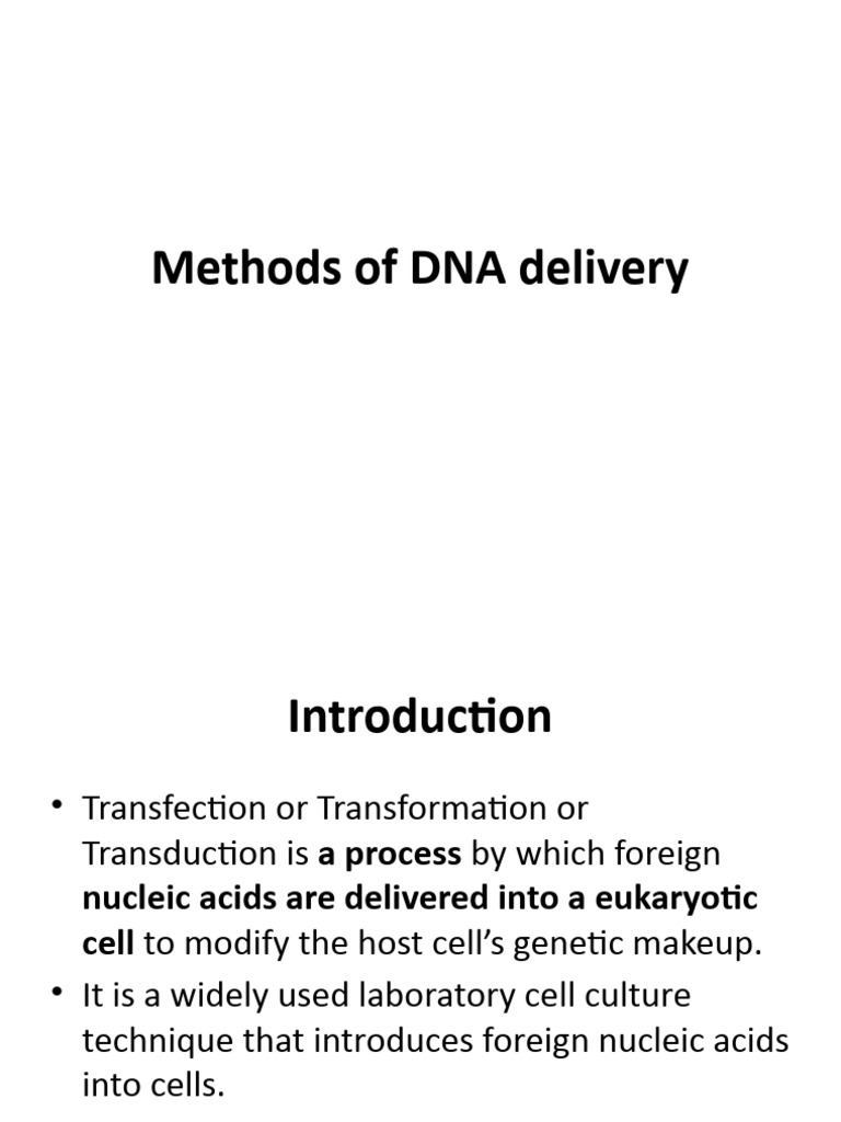 Methods of Vector DNA Delivery | PDF | Transfection | Viral Vector