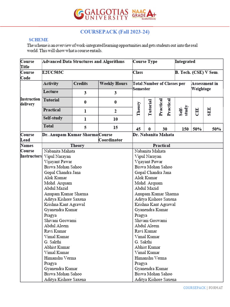 ADSA COURSEPACK Final Oct 24 2023 | PDF | Computer Programming | Algorithms And Data Structures