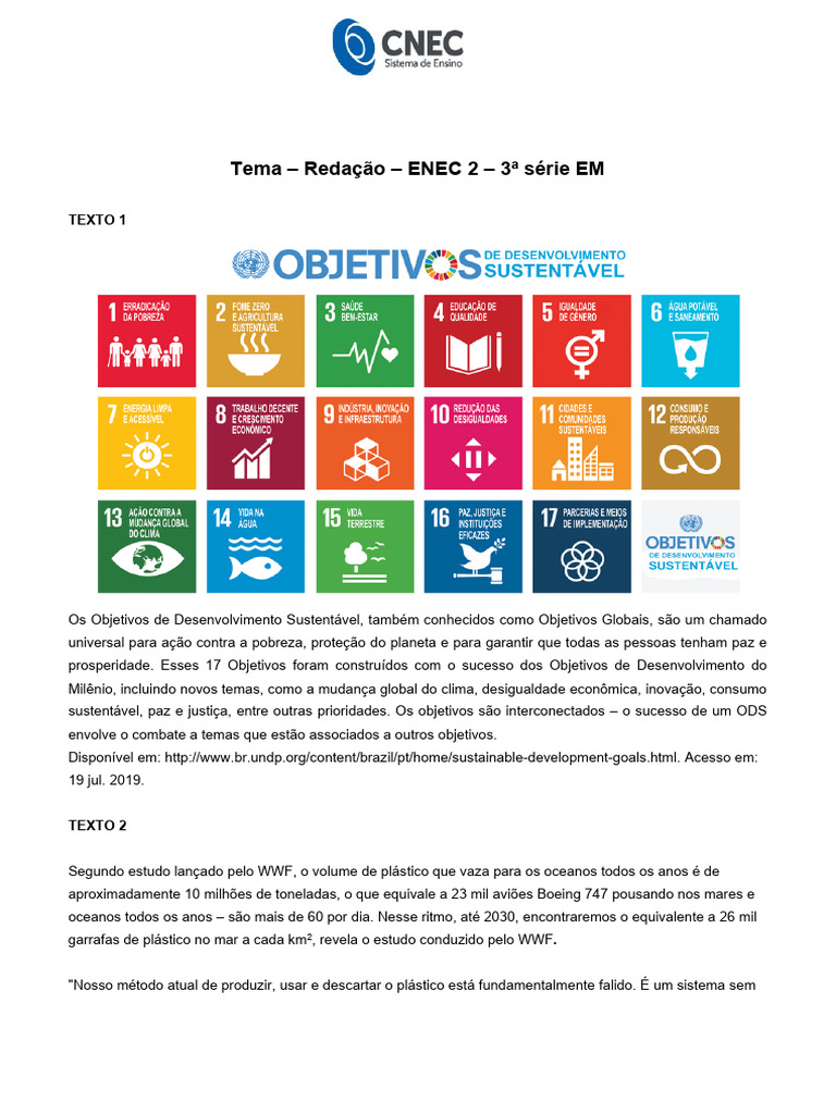 Redacao Enec 2 3 Serie em | PDF | Desperdício | Aterro