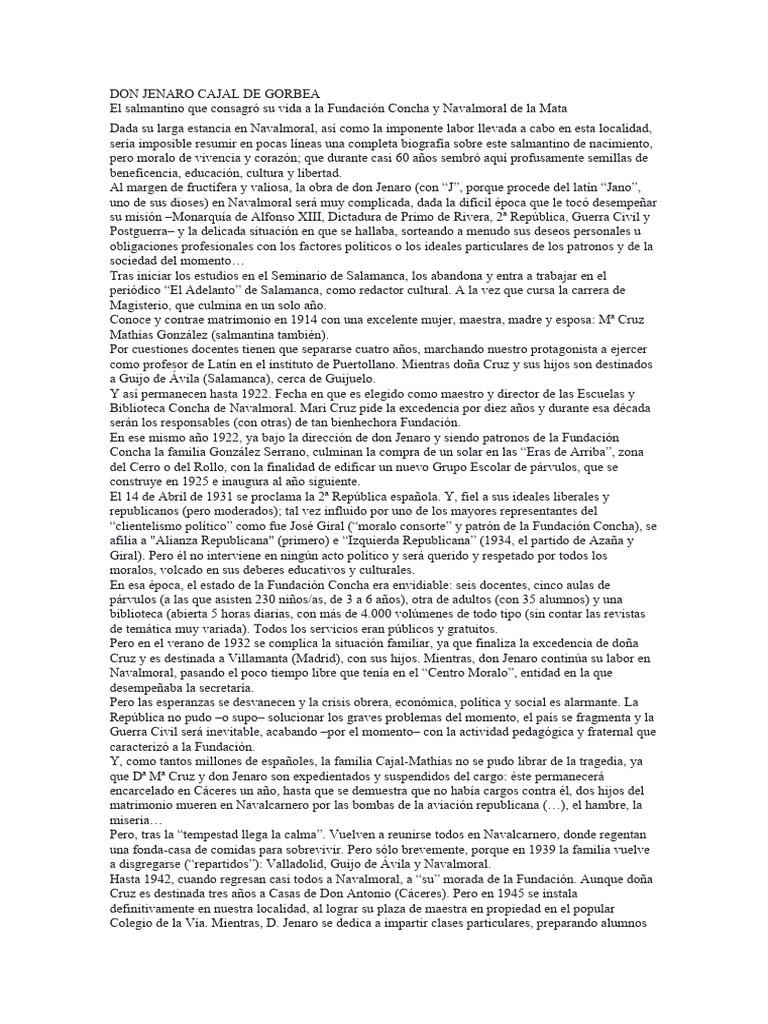 Don Jenaro Cajal de Gorbea | PDF | España franquista