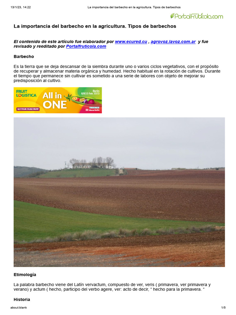 La Importancia Del Barbecho en La Agricultura. Tipos de Barbechos | PDF ...