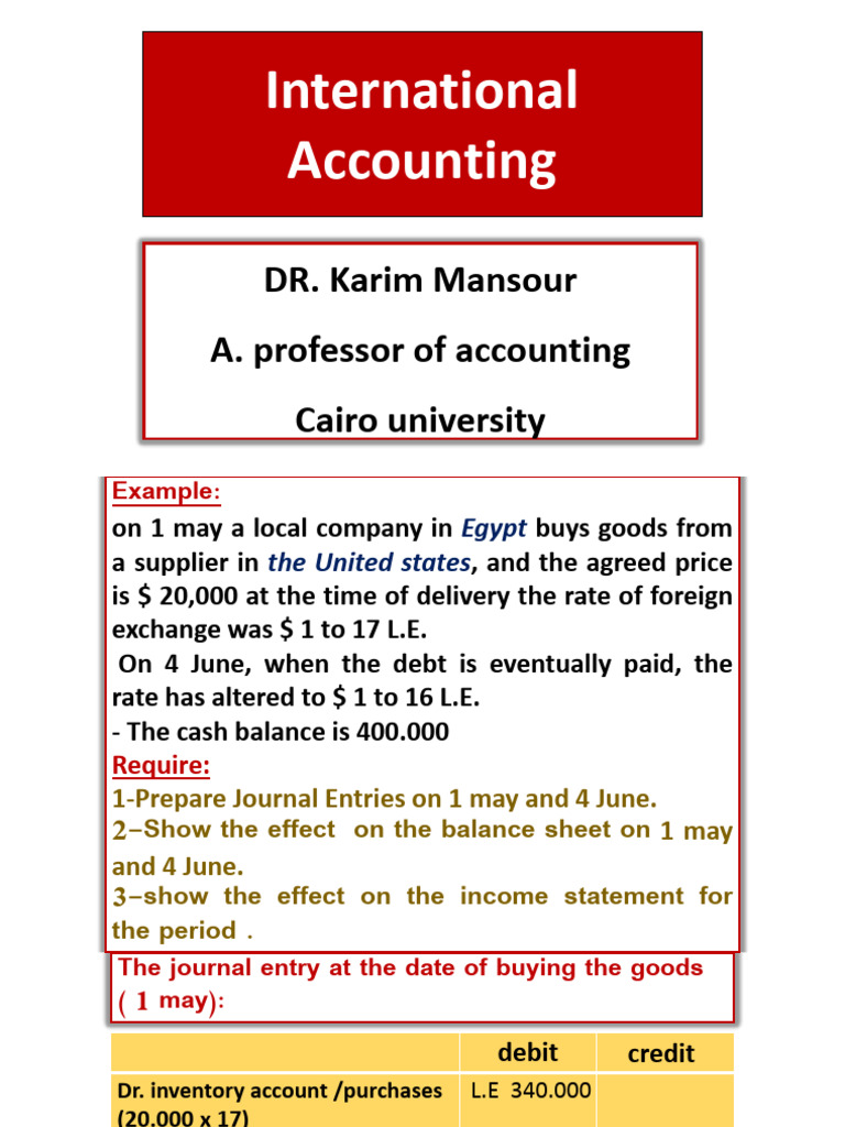 LEC (3) International Accounting | PDF | Finance & Money Management