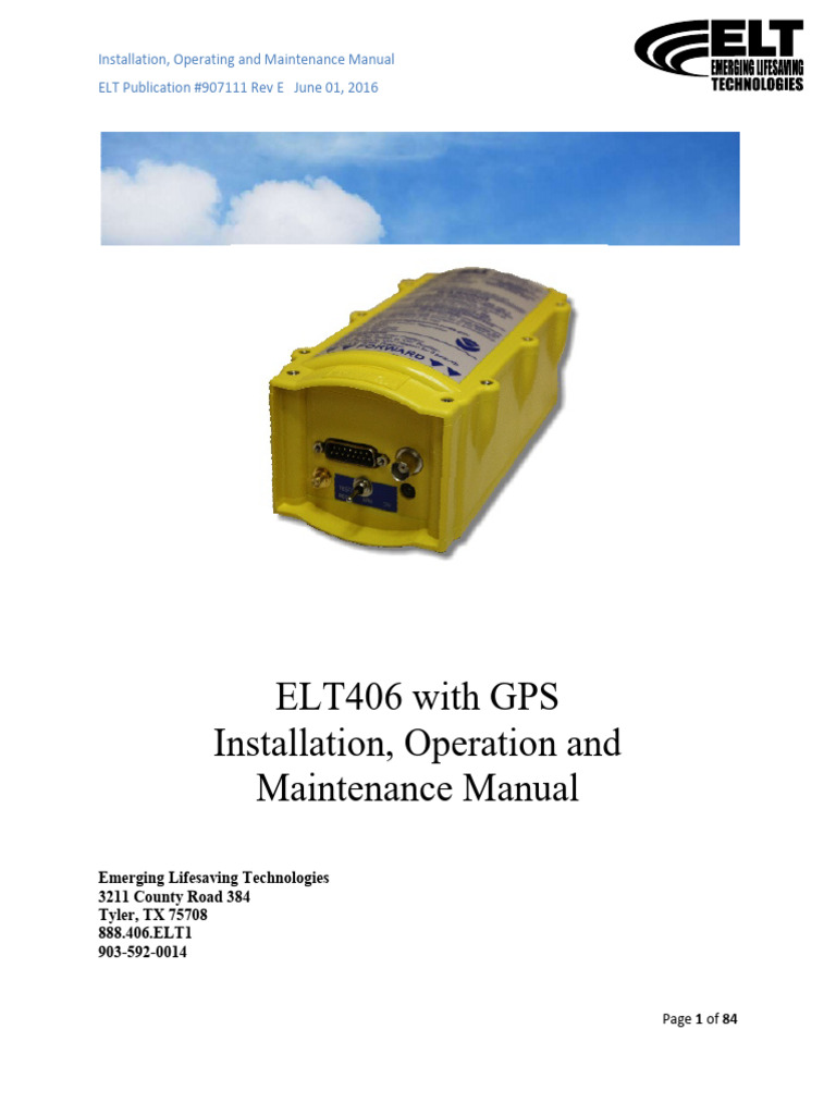 ELT406 Installation & Maintenance Guide | PDF | Information And ...