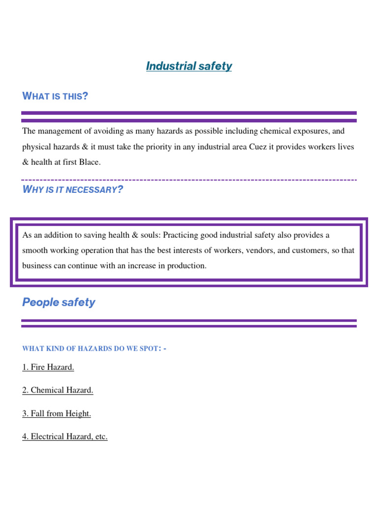 industrial safety | PDF | Occupational Safety And Health | Hazards