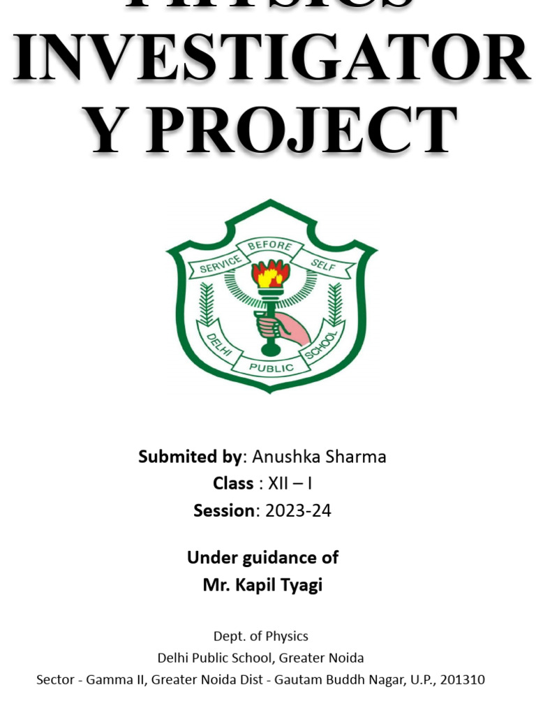 Physics Investigatory Project | PDF | Light | Optics