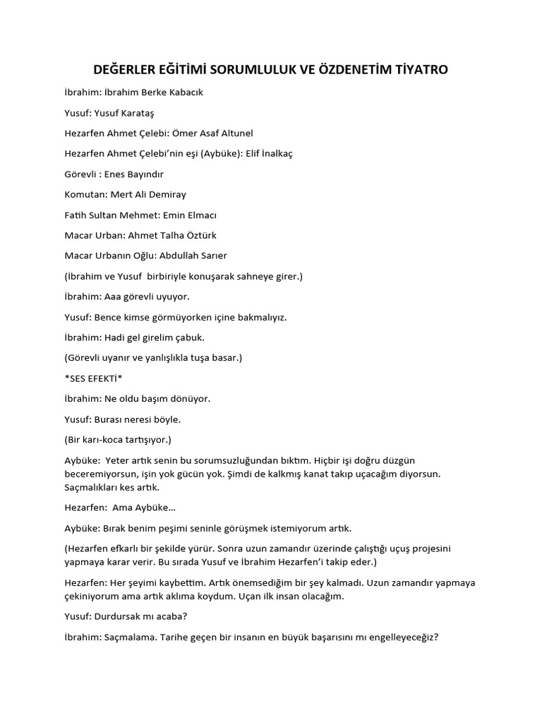 Tiyatro Senaryo | PDF
