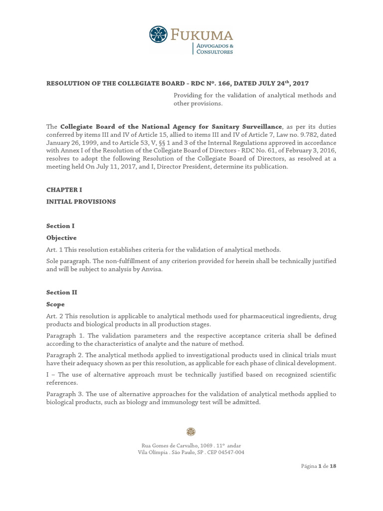 RDC 166_2017 - Analytical Methods Validation.docx | PDF
