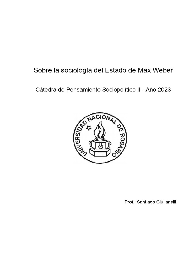Sobre La Sociología Del Estado de Max Weber | PDF