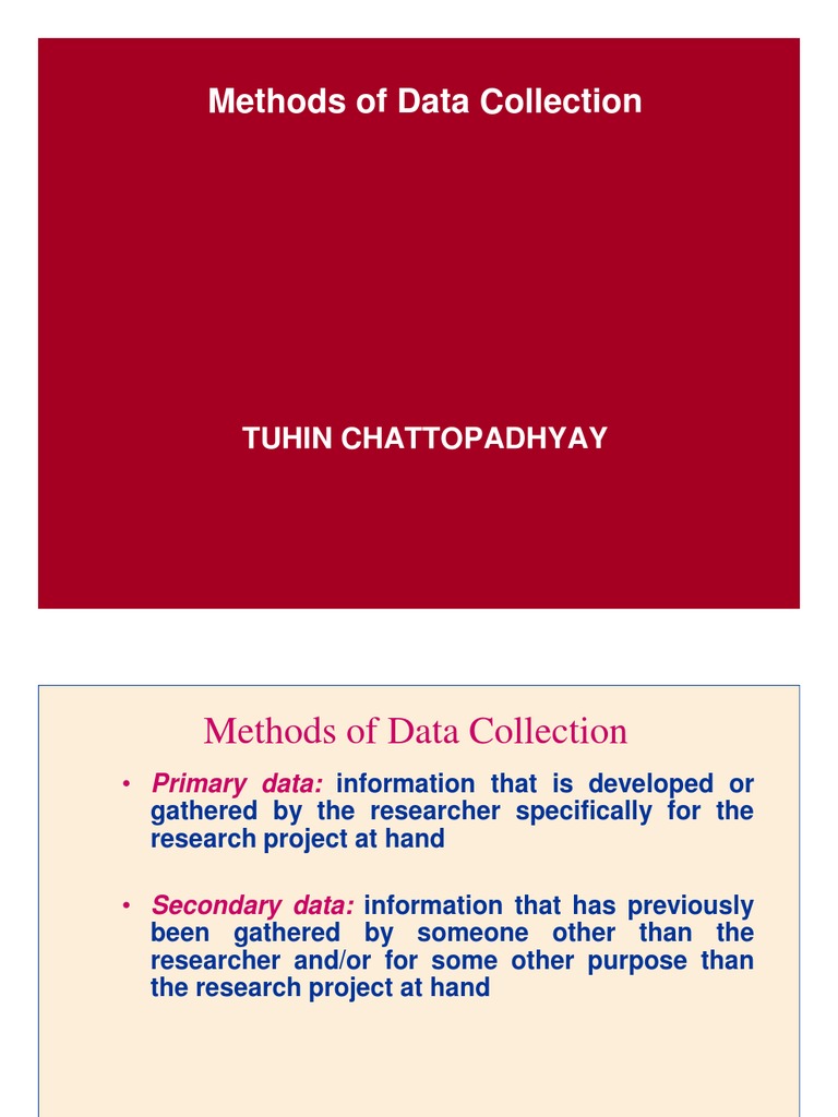 Data Collection Methods | PDF | Questionnaire | Survey Methodology
