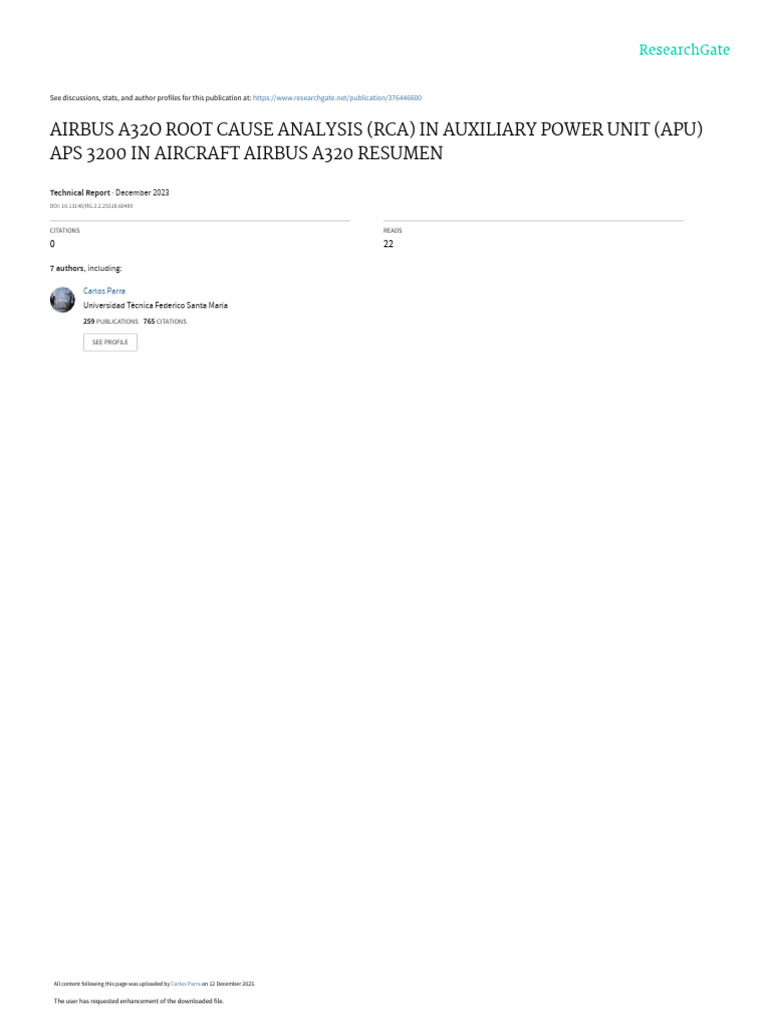 Airbus A32o Root Cause Analysis Rca in Auxiliary Power Unit Apu Aps ...