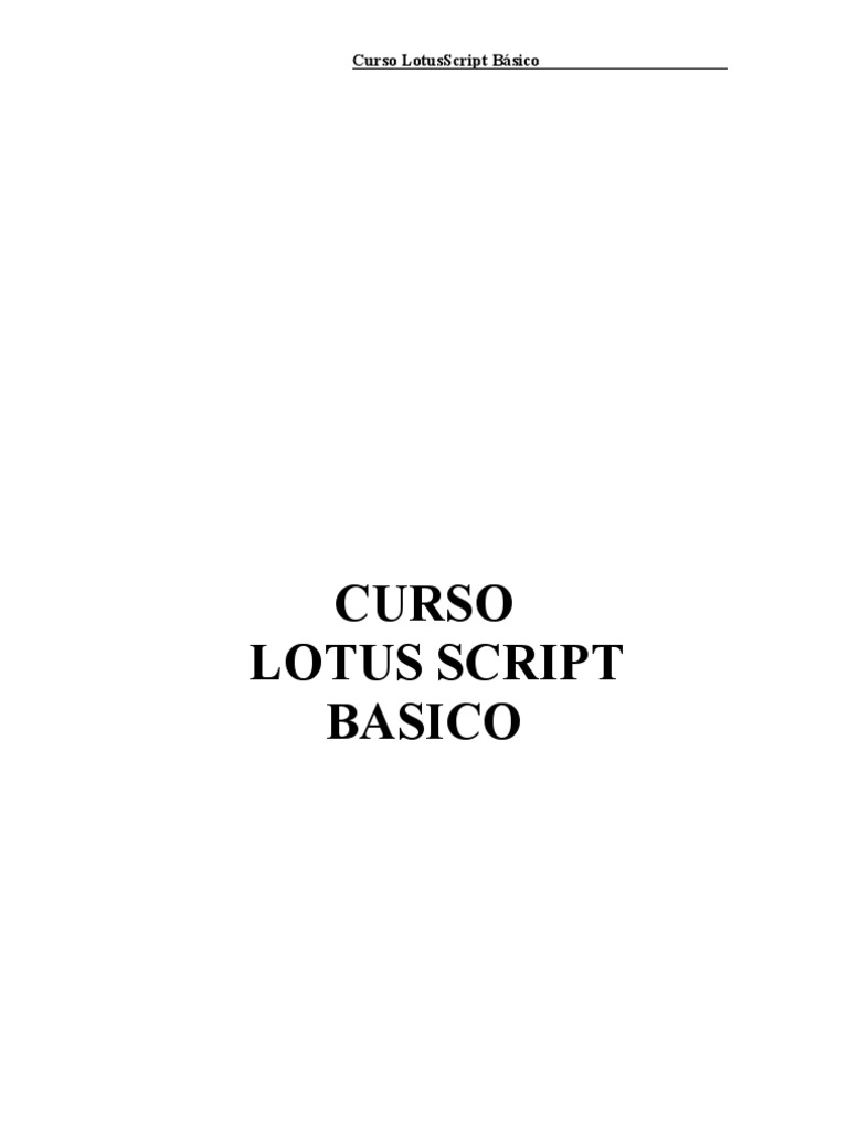Curso LotusScript-Basico | PDF