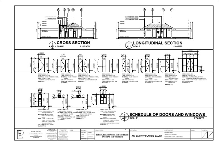 Schedule of Doors and Windows | PDF | Window | Door