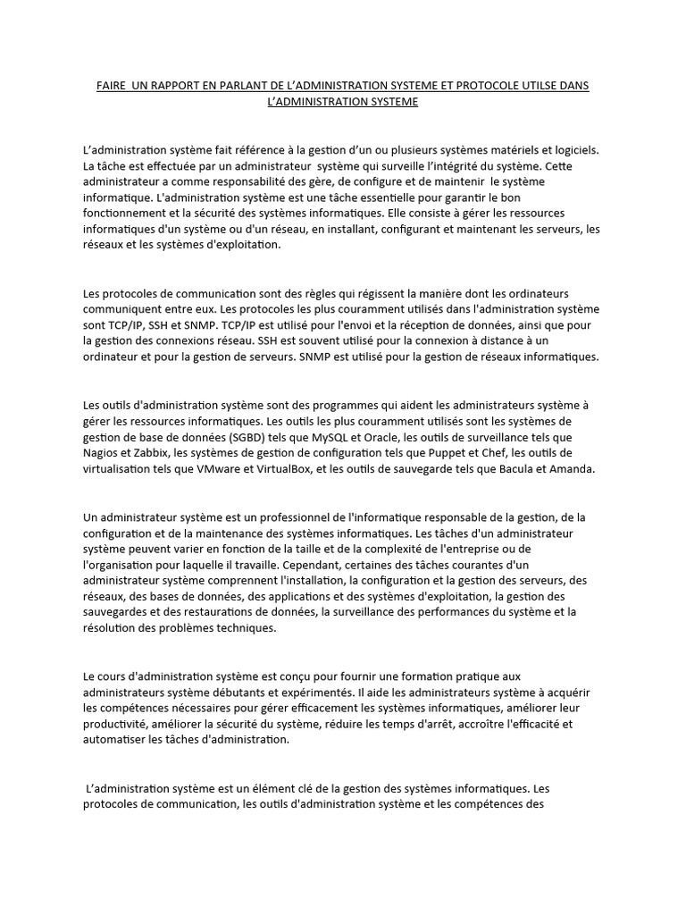 Administration Systeme | PDF | Ordinateurs | Technologie et ingénierie