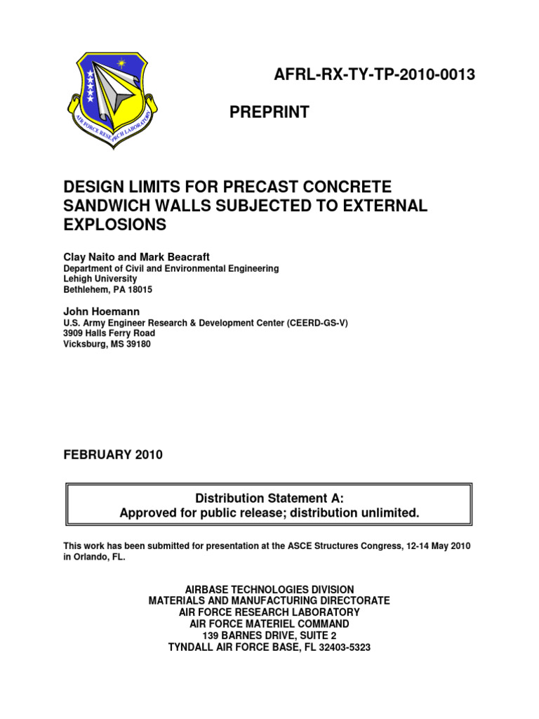 AFRL-RX-TY-TP-2010-0013 Preprint: Clay Naito and Mark Beacraft | PDF ...