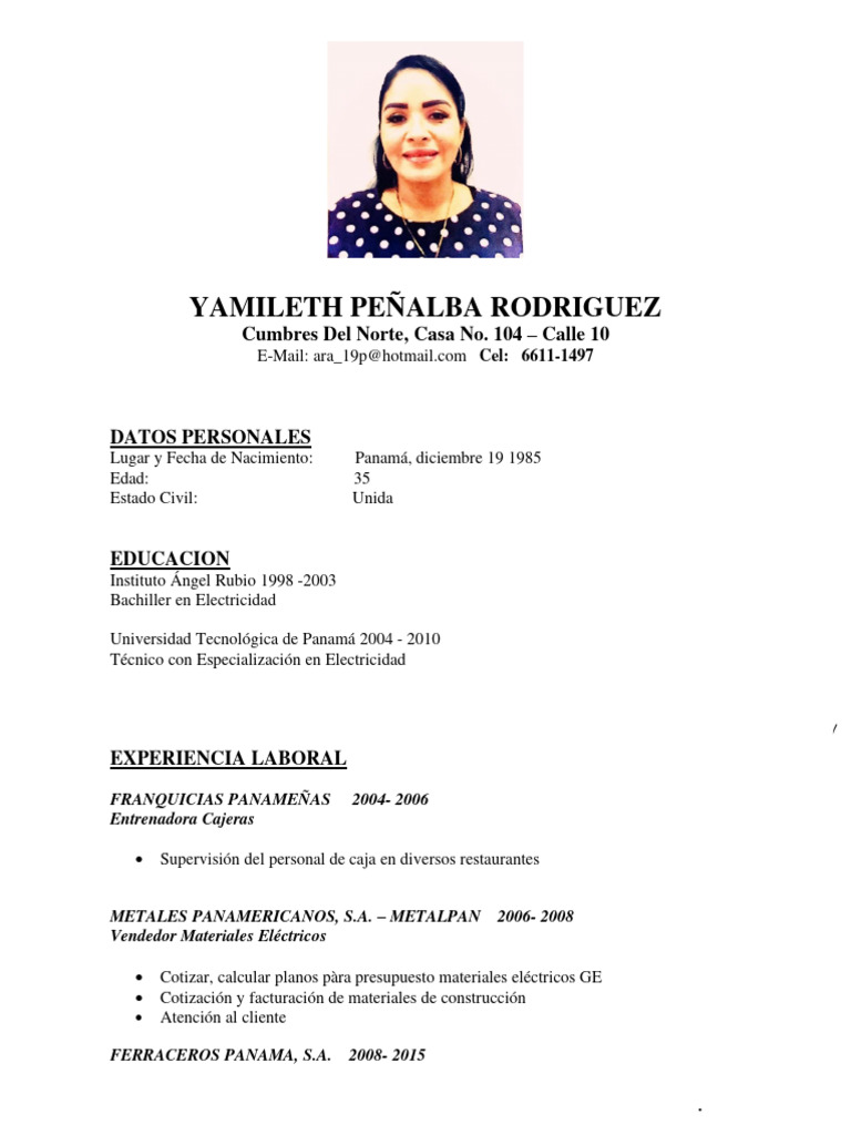 CV Yamileth Peñalba Actualizado 2 | PDF