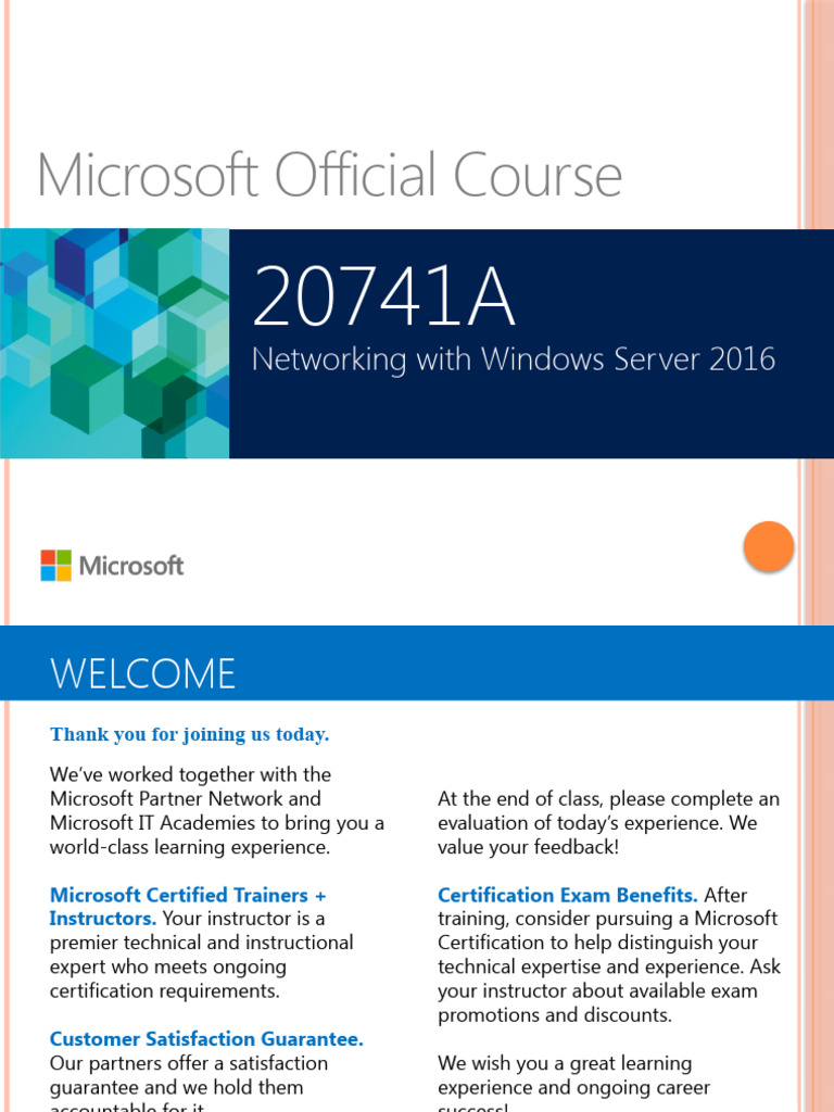 Microsoft Official Course: Networking With Windows Server 2016 | PDF | Computer Network ...