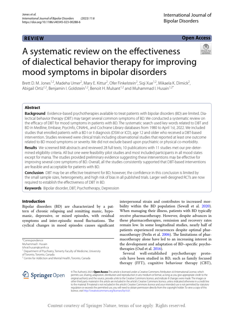 A Systematic Review On The Effectiveness of Dialec | PDF | Dialectical ...