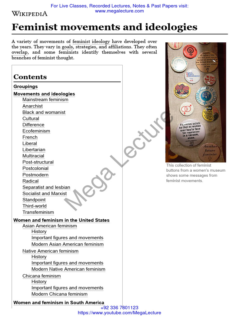 Feminist Movements and Ideologies Wikipedia | Download Free PDF ...