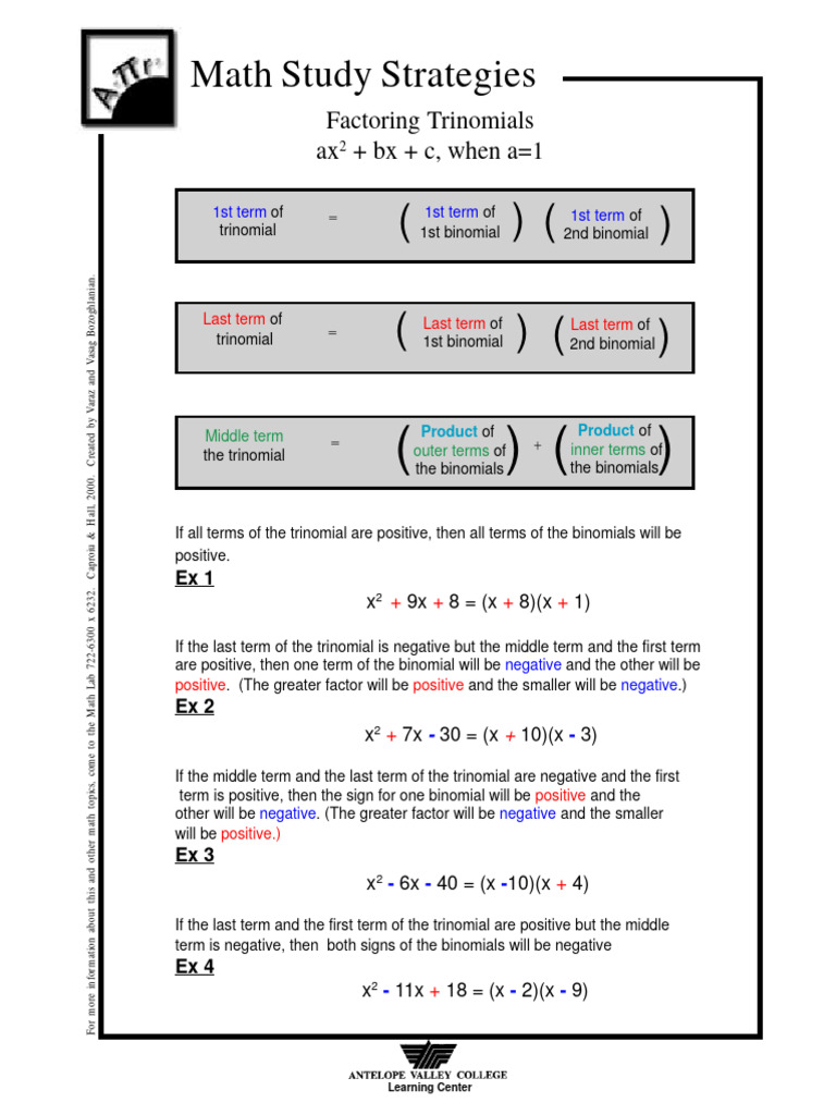 Factoring Trinomials | PDF | Mathematics