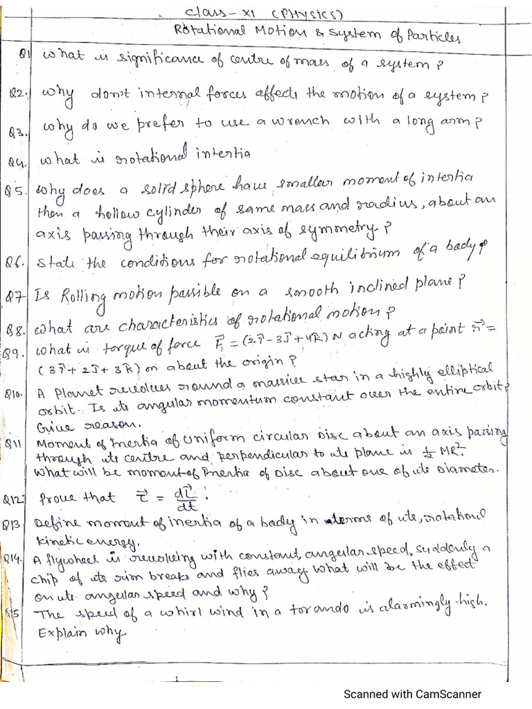 Assignment Rotational Motion | PDF