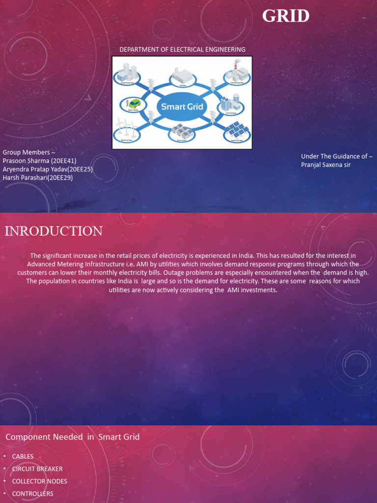 Presentation On Smart Grid Prasoon Sharma 2,3 | PDF | Electrical Grid | Smart Grid