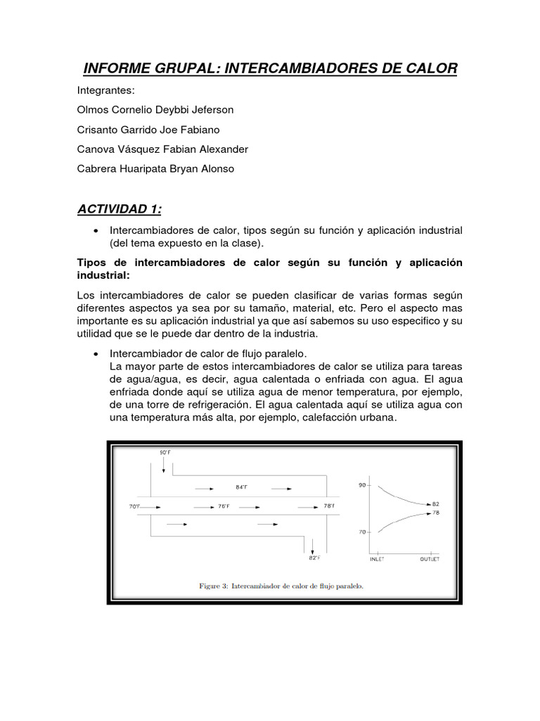 Informe Grupal | PDF | Intercambiador de calor | Calor