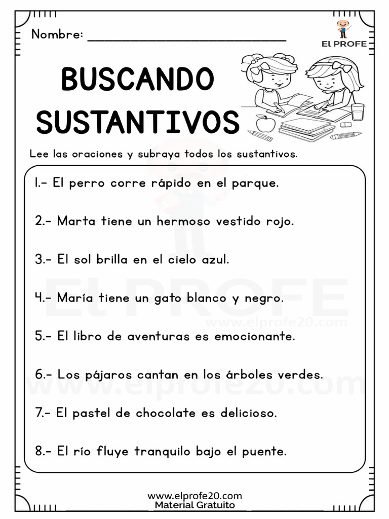 Fichas Buscando Sustantivos Elprofe20 | PDF