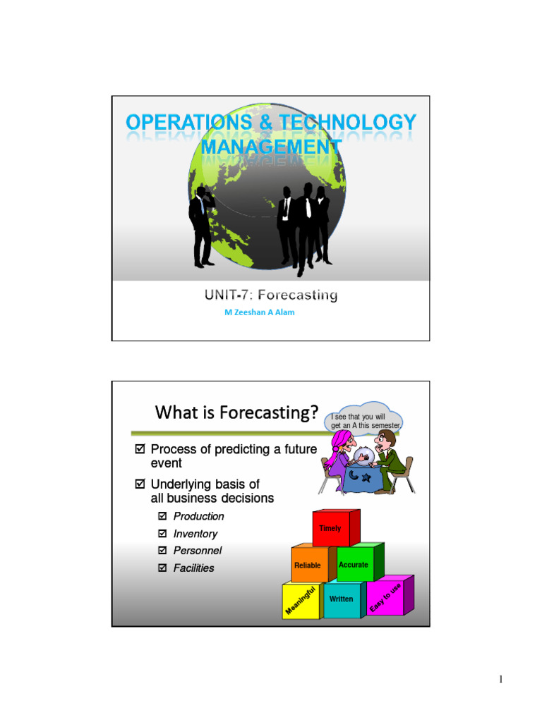 Unit07 Forecasting Pdf Forecasting Errors And Residuals