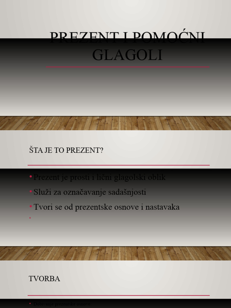 Prezent I Pomoćni Glagoli | PDF