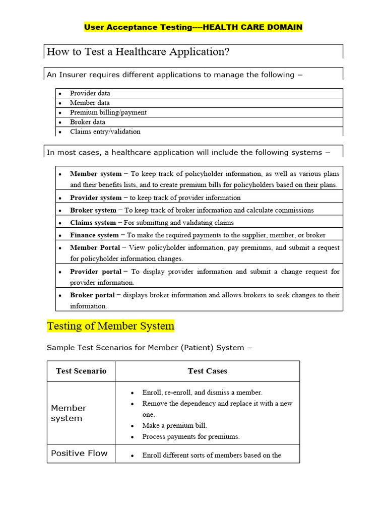 How To Test A Healthcare Application?: User Acceptance Testing - HEALTH ...
