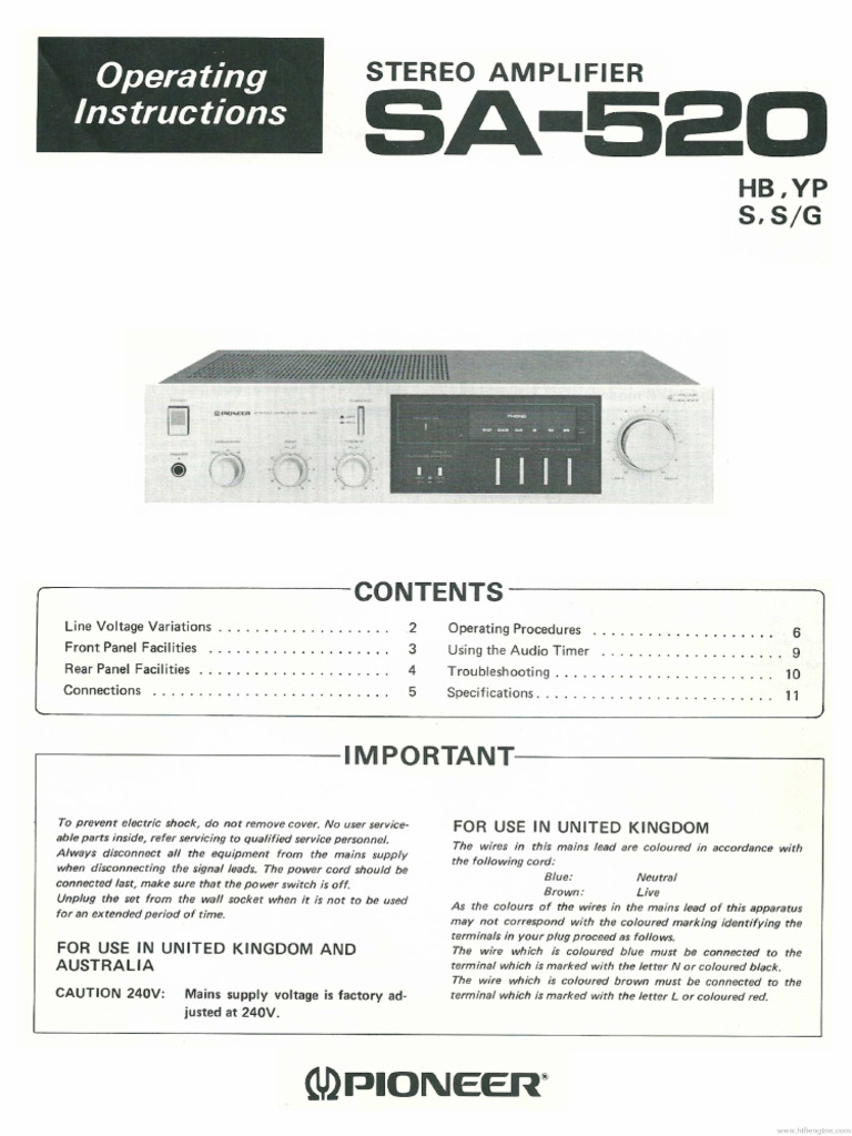 Ampli Pioneer Sa-520 en | PDF