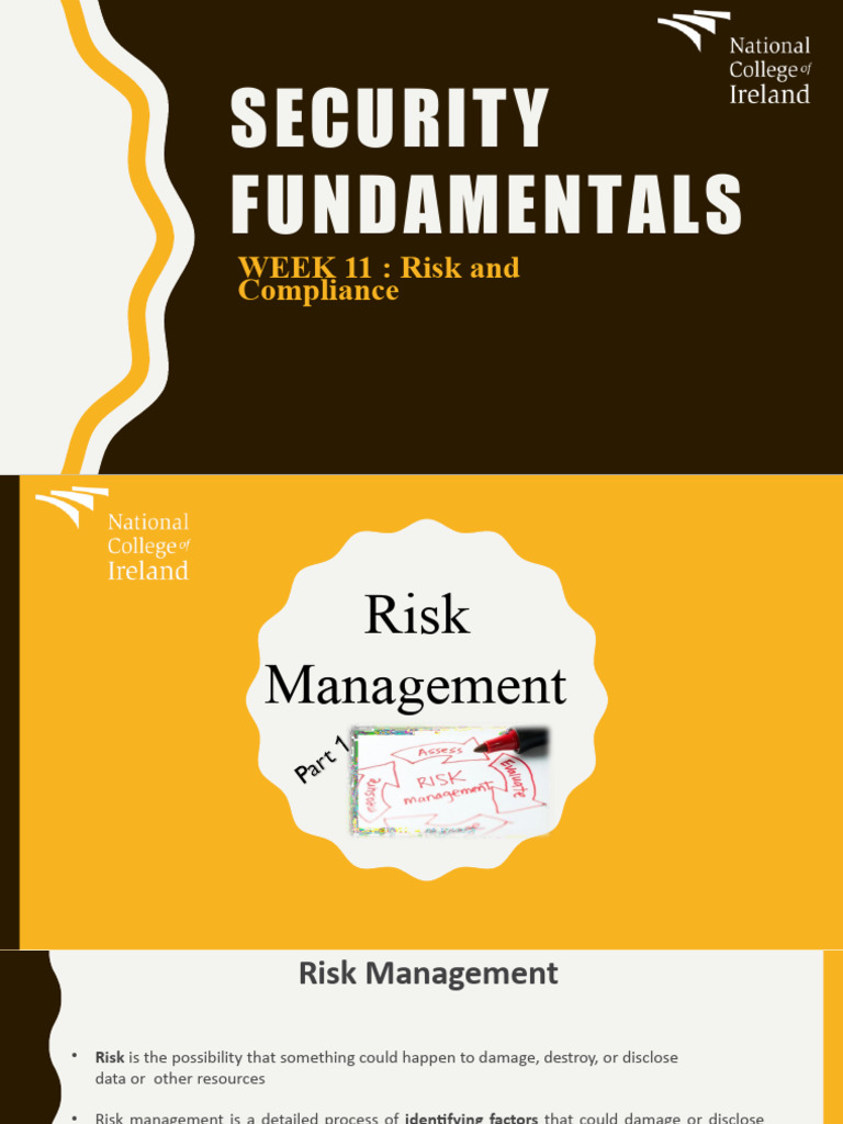 Week 11 | PDF | Threat (Computer) | Risk Management