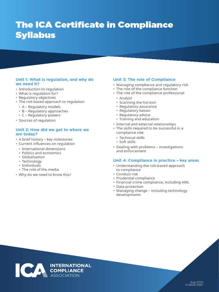 Ica Certificate in in Compliance Icab29 13567 | PDF | Business | Computers