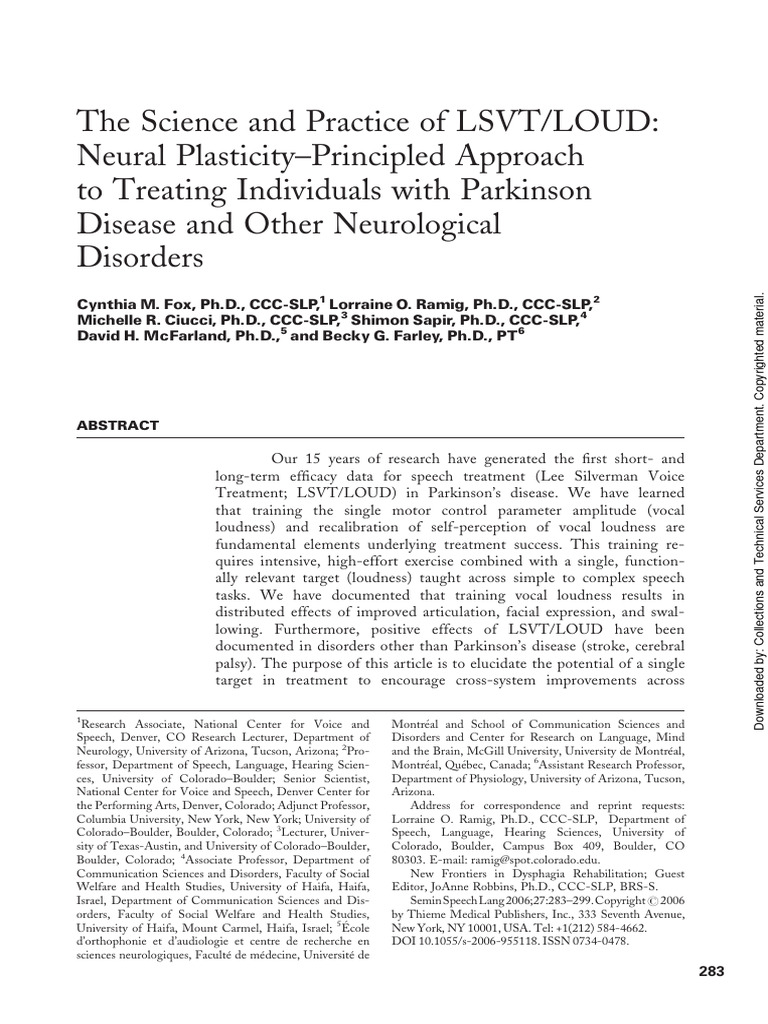 Lee Silverman Parkinson | PDF | Self-Improvement | Wellness