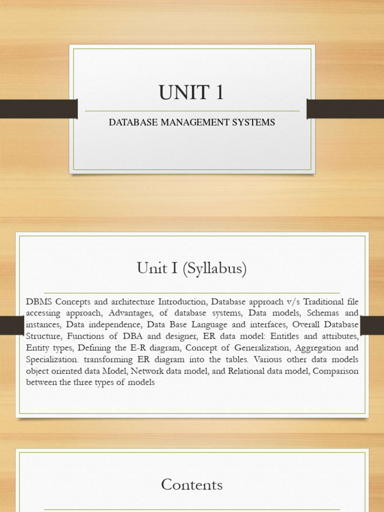 Unit 1 DBMS | PDF | Databases | Relational Database Unit 1 DBMS | PDF | Databases | Relational Database