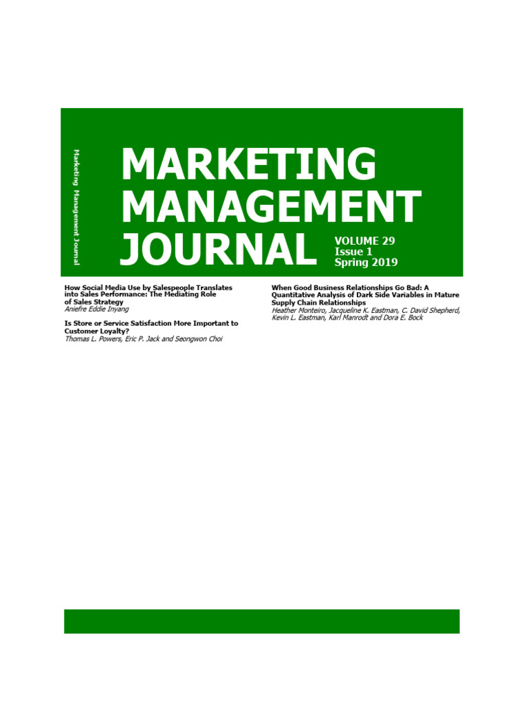 MMJ 2019 Vol29 | PDF | Customer Satisfaction | Retail