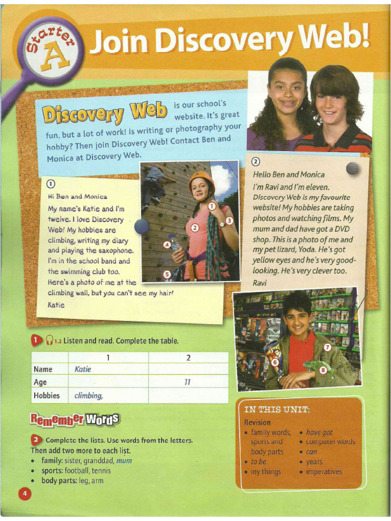 Discover English 2 Student's Book Unit Starter and Unit 1 | PDF