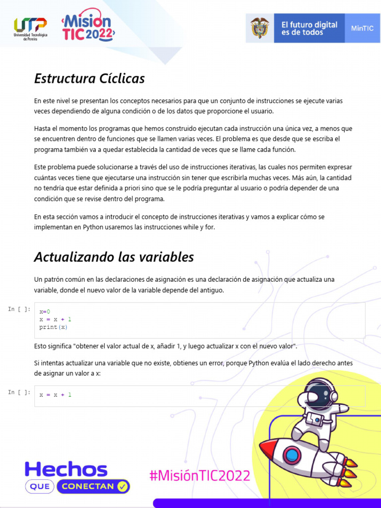 1 - Estructuras - Iterativas - (While y For) | PDF | Python (lenguaje ...