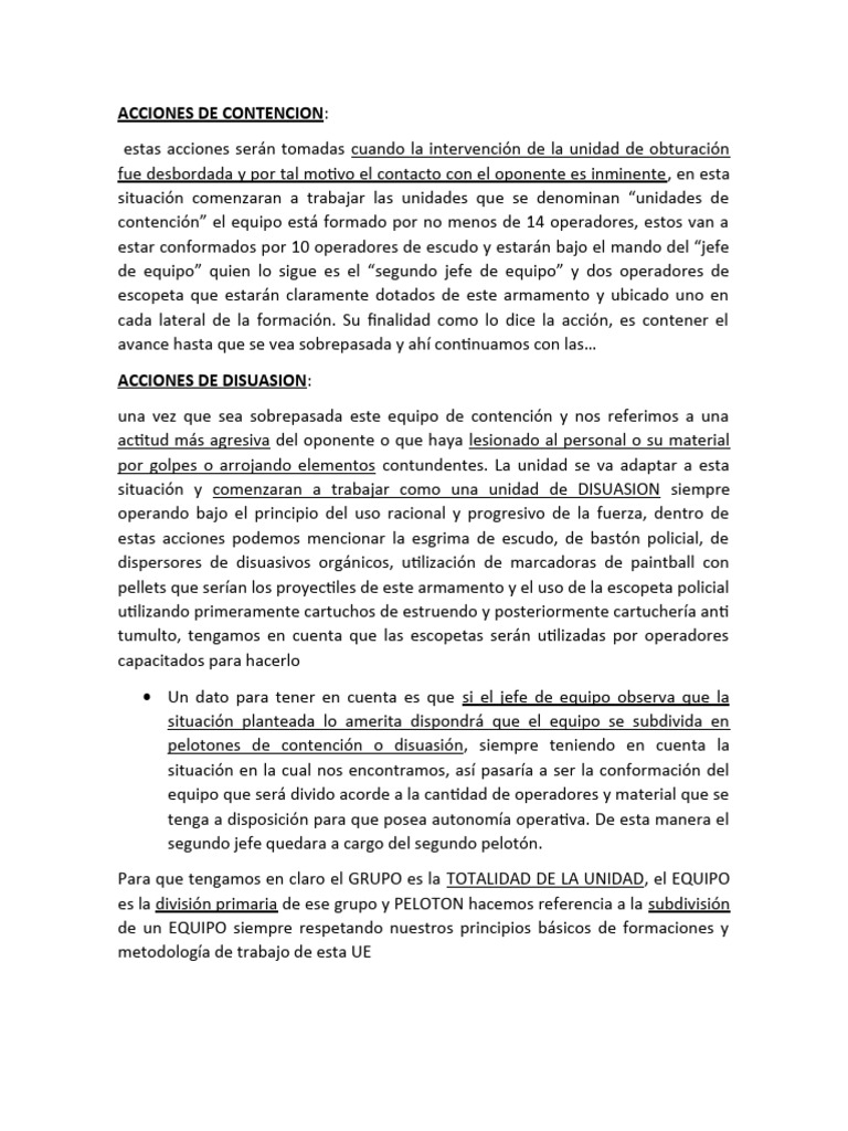 ACCIONES DE CONTENCION Resumen Clase 16-05-2023 | PDF