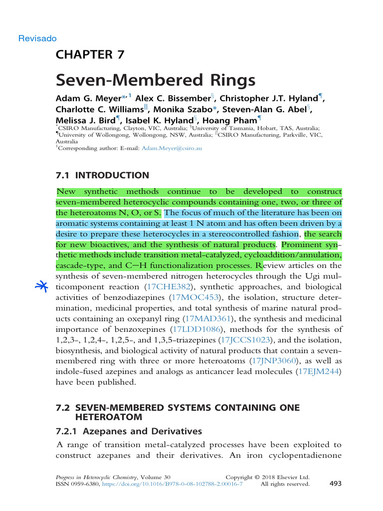 Seven-Membered Rings: Revisado | PDF | Teaching Methods & Materials ...