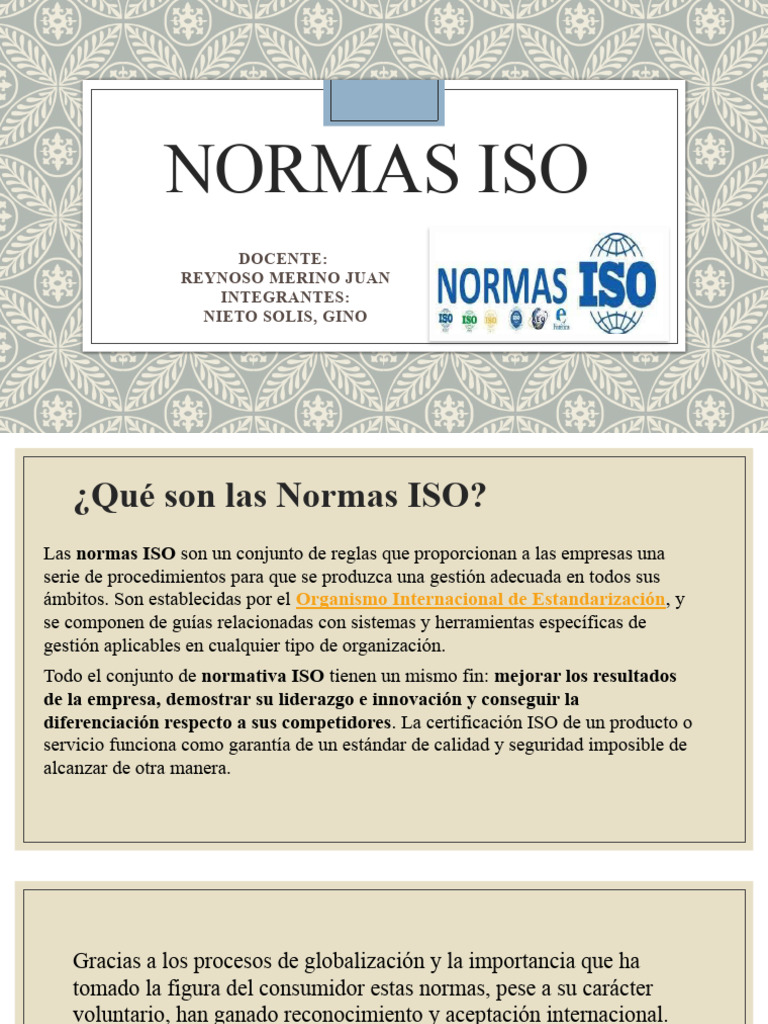 Normas iso | PDF | Organización internacional para la estandarización | Calidad (comercial)