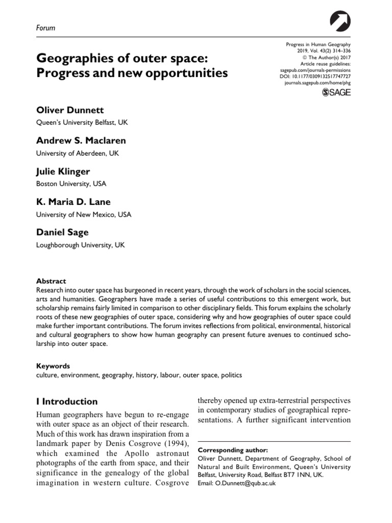 Geographies of Outer Space | PDF | United Launch Alliance | Geography