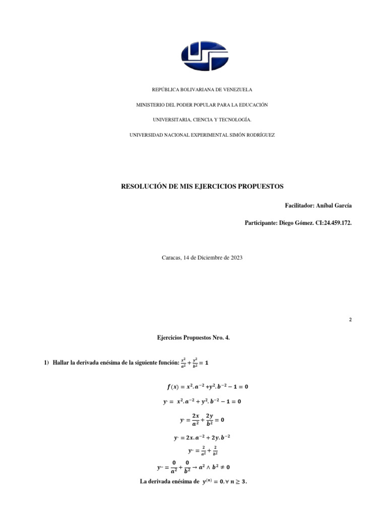 RESOLUCIÓN DE MIS EJERCICIOS | PDF | Campo (Matemáticas) | Matemáticas