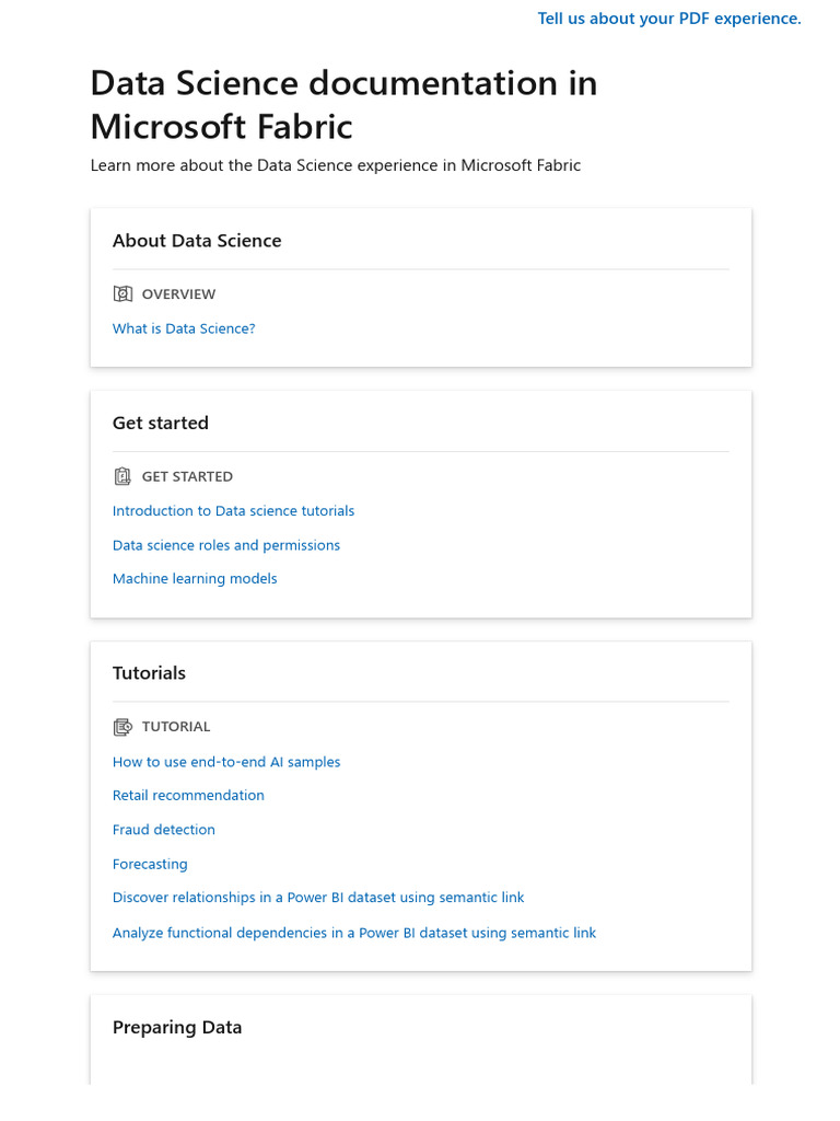 Fabric Data Science | PDF | Apache Spark | Machine Learning