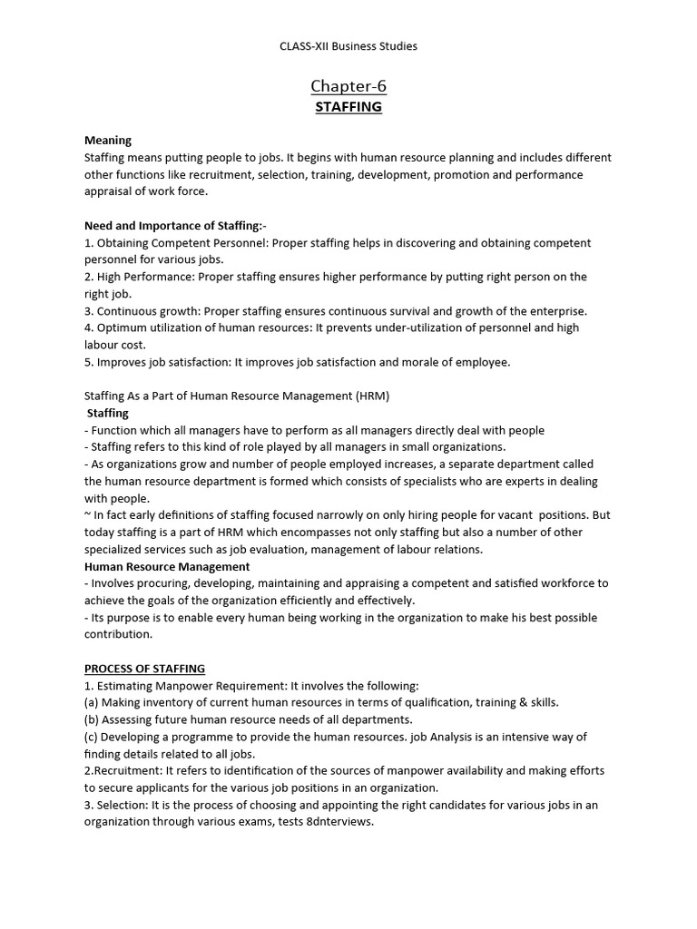 CH 6 Staffing | PDF