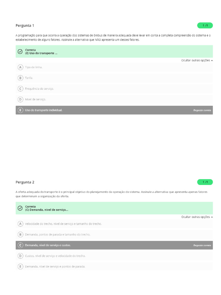 Avaliação On-Line 5 (AOL 5) - Tecnologia e Economia Dos Transportes | PDF